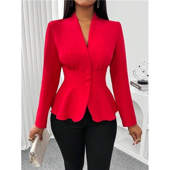 A Classy Chic Boutique | Jackets & Coats | Elegant Ruffle Front Cinched ...